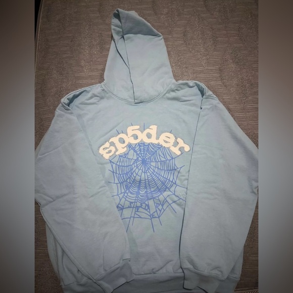 Sp5der | Sweaters | Light Blue Sp5der Hoodie Size Xl Brand New | Poshmark